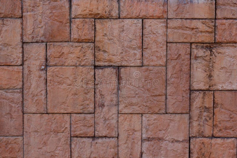 Textured Wall Tiles Under the Stone Structure. Stone Wall Use As ...