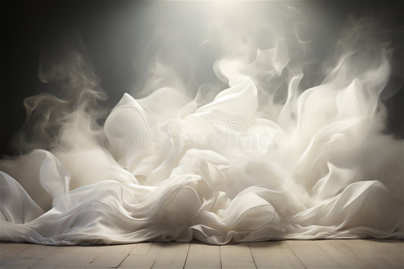 Textured Wallpaper, Thin Fabric Background with White Smoke in Dark ...