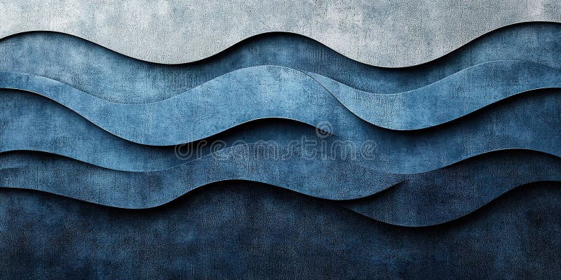 Textured Waves in Varying Shades of Blue Create a Calming Visual Effect ...