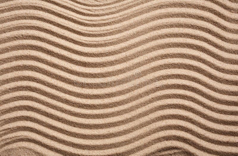 Textured Wavy Sand. the Waves on the Sand in the Form of a Zigzag. Top ...