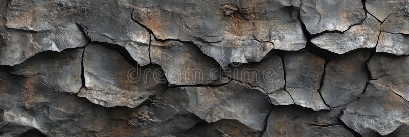 Textured Weathered Rock Surface with Cracks and Natural Patterns in ...