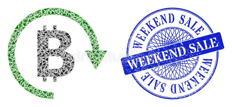 Textured Weekend Sale Seal and Triangle Bitcoin Repay Mosaic Stock ...