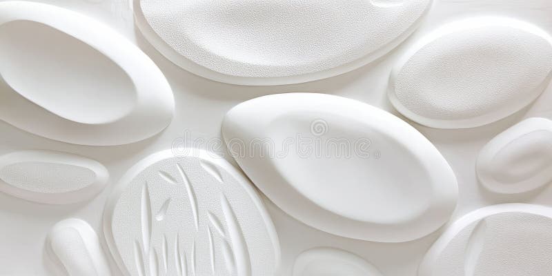 A Textured White Background with a Series of Smooth, Rounded Abstract ...