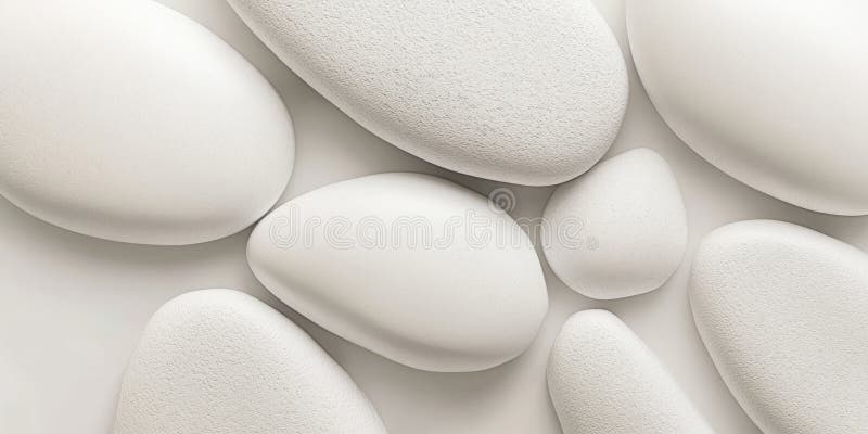 A Textured White Background with a Series of Smooth, Rounded Abstract ...