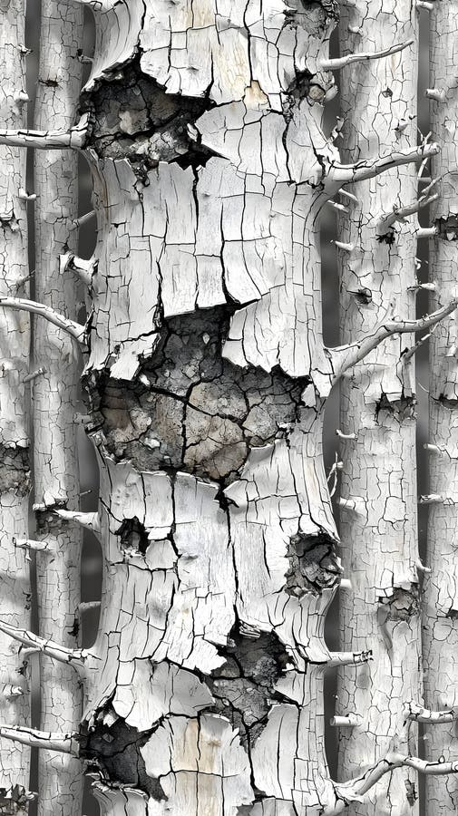 Textured White Bark of Aspen Trees. Stock Photo - Image of environment ...