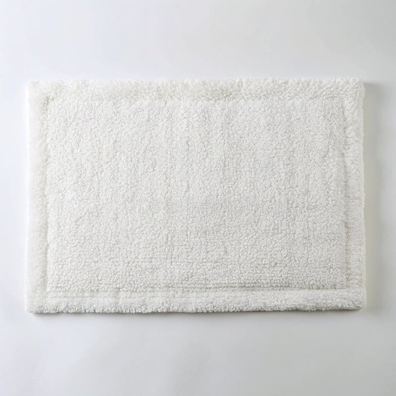 Textured White Bath Rug Displayed in a Well Lit Environment, Suitable ...