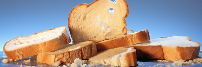 Textured White Bread on a Soft Blue Background a Visual Harmony of ...