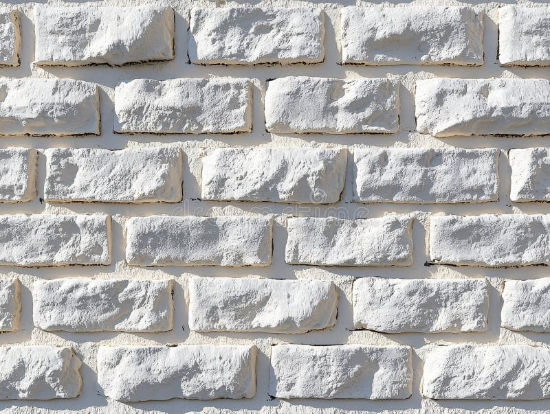 Textured White Brick Wall with an Even Surface, Highlighting the Subtle ...