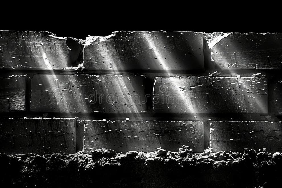 Textured White Brick Wall with Light Rays and Shadow for Modern Design ...