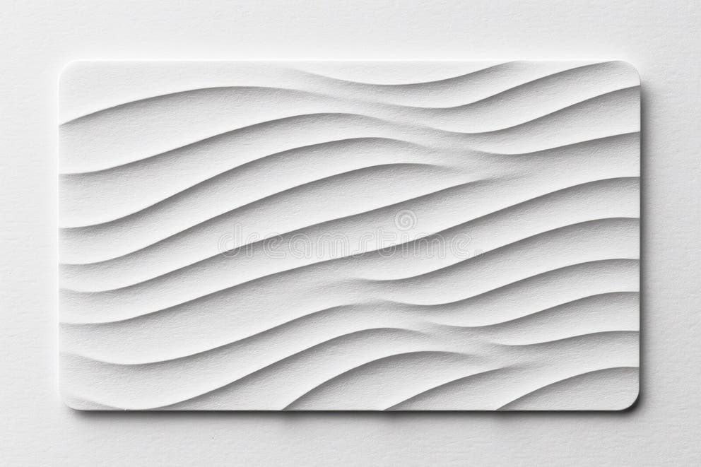 Textured White Card with Flowing Wave Patterns Showcasing Intricate ...