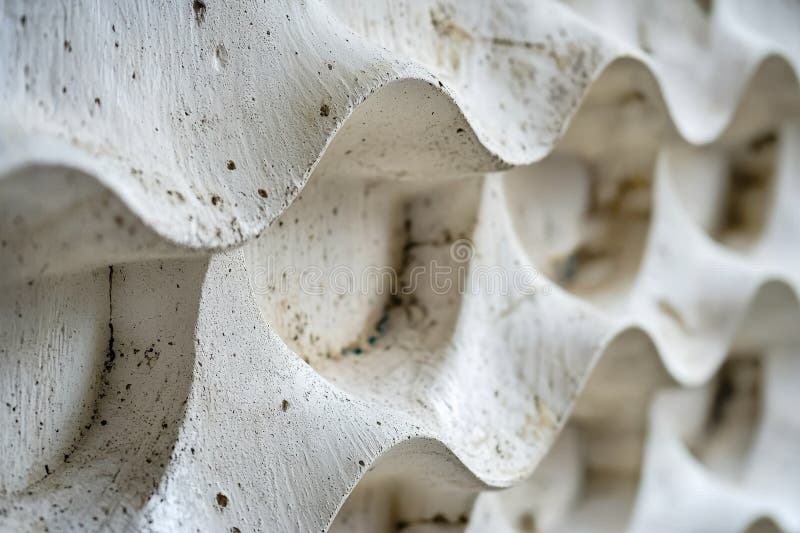 Close-up of Textured White Concrete Blocks with Curved Edges and ...