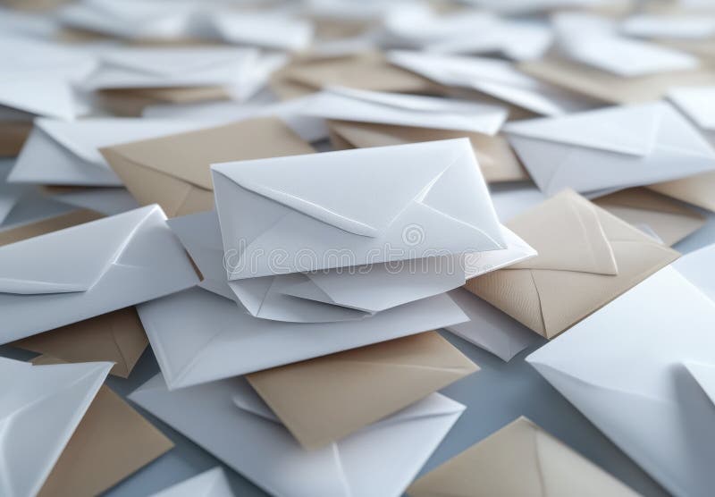 Textured White Envelope on Kraft and White Envelopes Stock Illustration ...