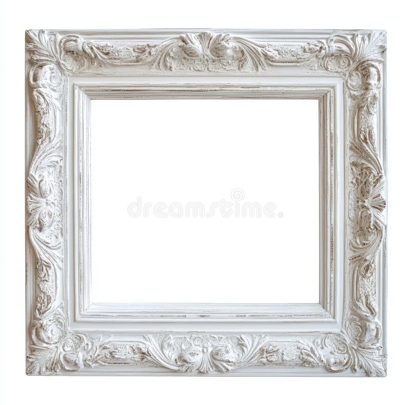 A Textured White Frame with a Classical Look, Shaped As a Vintage ...