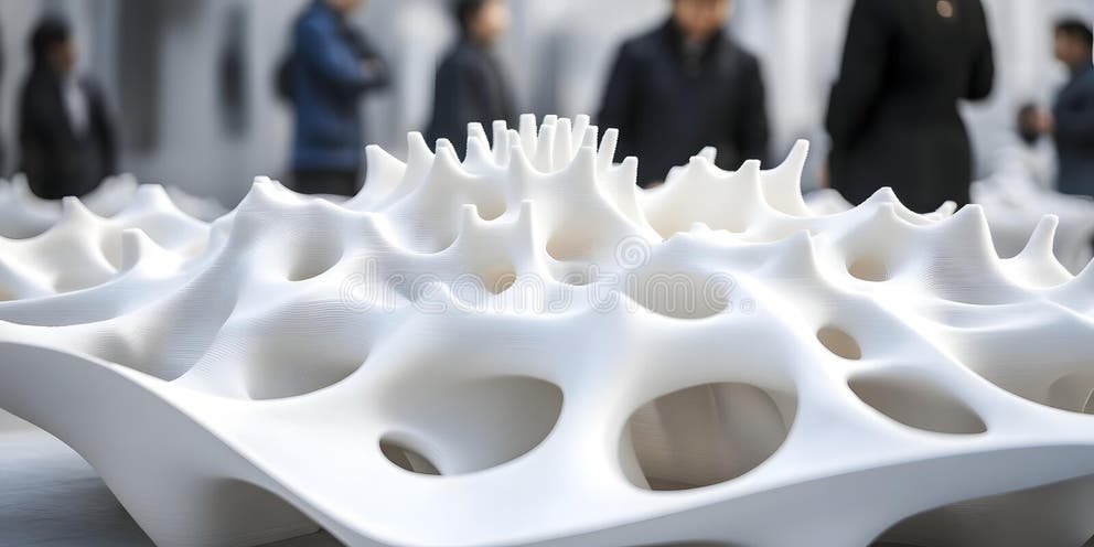 Textured White Organic Objects in Indoor Space Stock Illustration ...