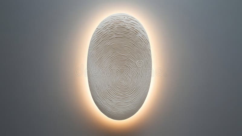 Textured White Oval Sculpture with Radiant Background Stock ...