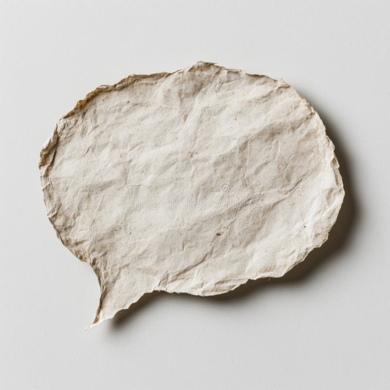 Textured White Paper Speech Bubble for Creative Communication Design ...