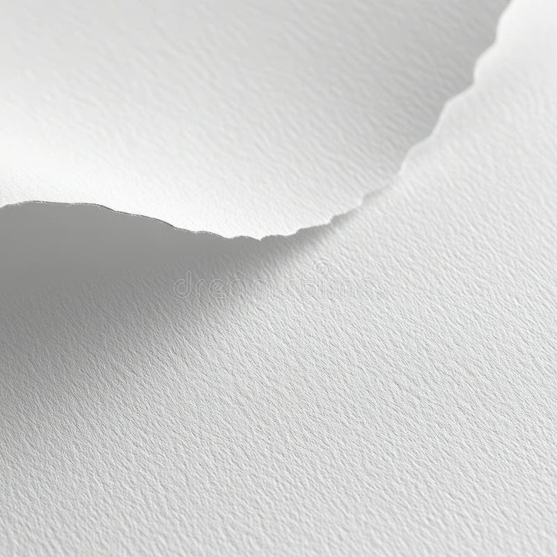 Textured White Paper with Torn Edge Close Up Stock Illustration ...