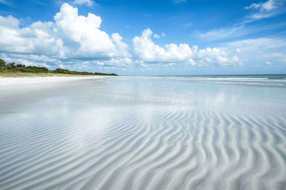 Textured White Sand with Rippling Patterns from Wind, a Fine, Natural ...