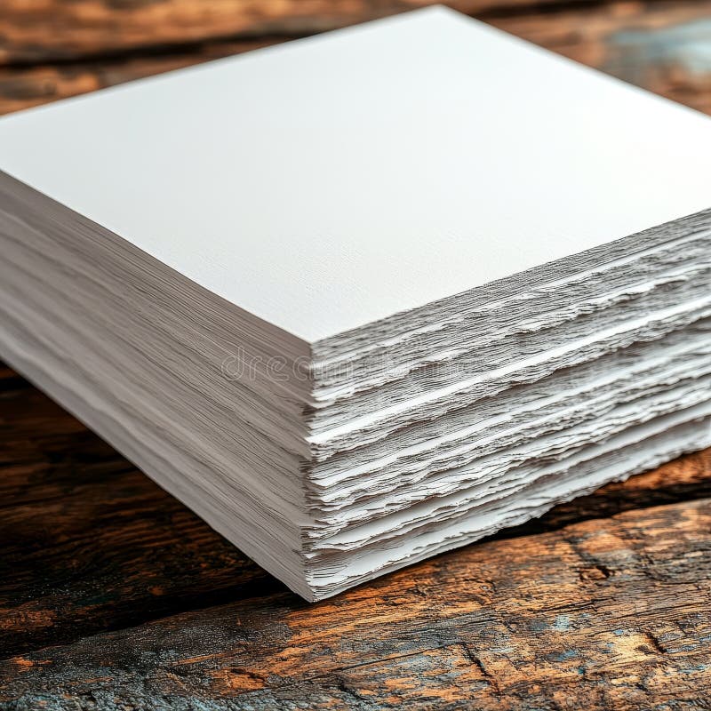 Textured White Square Papers are Stacked Neatly on a Pedestal that is ...