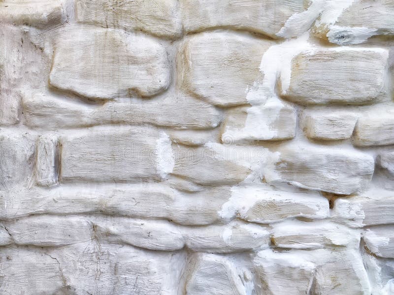Textured White Stone Wall Highlighting Unique Patterns and Layered ...