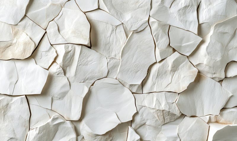 Textured White Stone Wall with Irregular Shapes and Natural Cracks ...