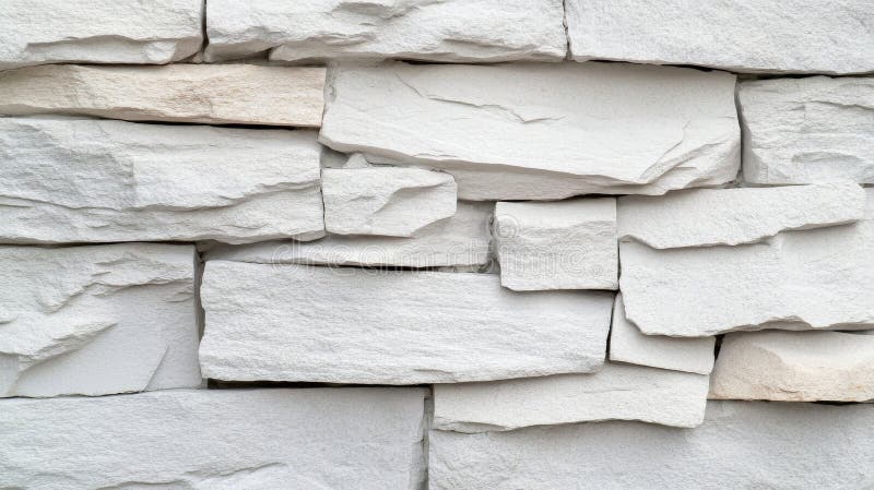 Textured White Stone Wall Tiles Arranged in an Organized Pattern for ...