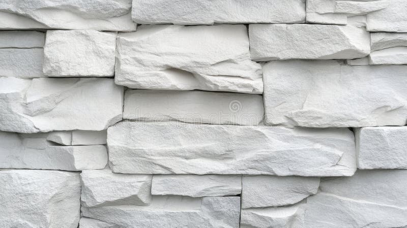 Textured White Stone Wall Tiles Arranged in an Organized Pattern for ...