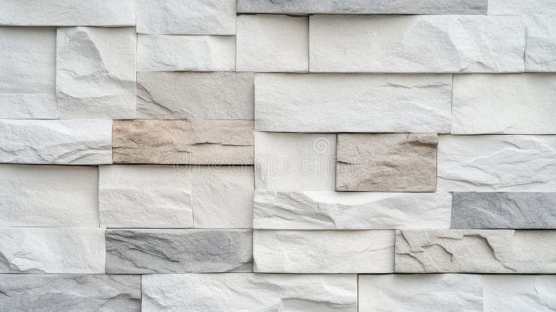 Textured White Stone Wall Tiles Arranged in an Organized Pattern for ...