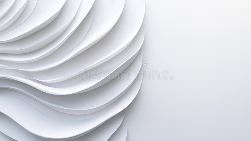 Textured White Wall 3D Wave Panels with Ample Copy Space for ...
