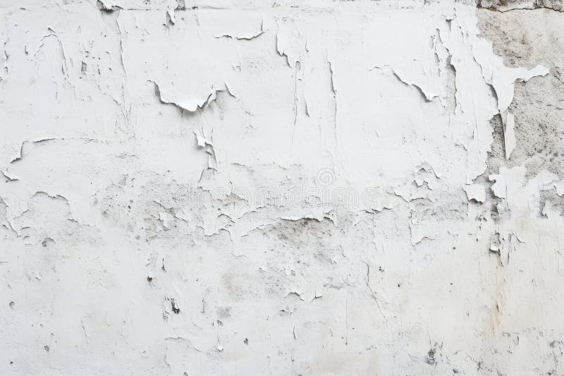 A Textured White Wall with Extensive Peeling and Flaking Paint. Stock ...