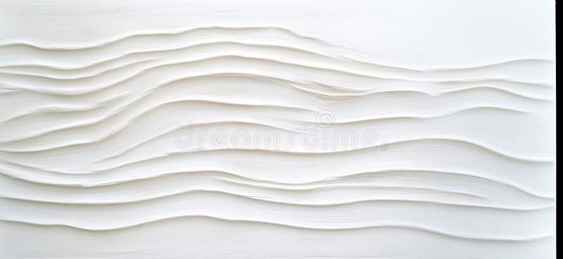 Textured White Waves, Abstract Relief Art, Smooth Lines Create Depth ...