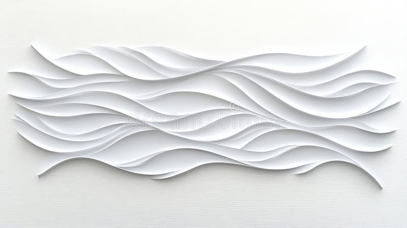 Textured White Waves Created from Layered Paper Craft Displayed Against ...