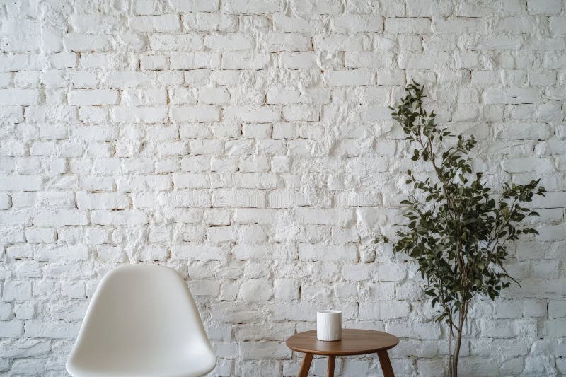 A Textured, Whitewashed Brick Wall with Soft, Smooth Surfaces, Creating a Bright, Fresh Look in ...