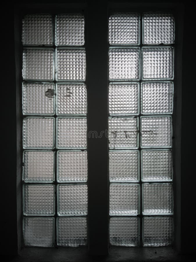 Textured Windows with Embossed Glass Blocks Stock Photo - Image of ...