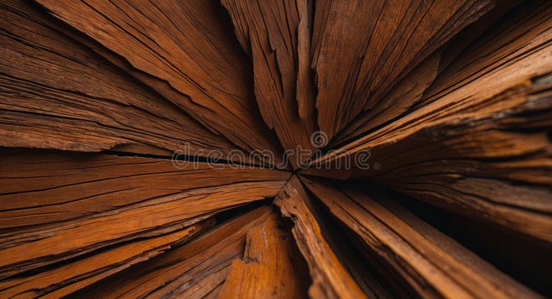 Textured Wood Spokes Radiating from a Central Point, Forming a Unique ...