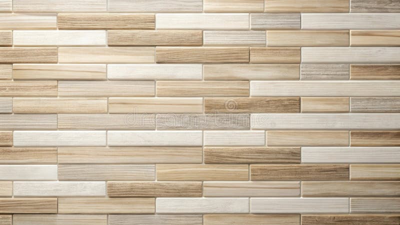 Textured Wood Tile Wall Surface Design Featuring a Blend of Neutral ...