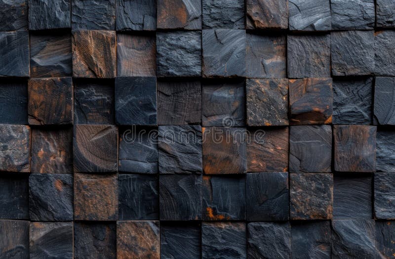 Textured Wooden Blocks in Dark Tones Stock Illustration - Illustration ...