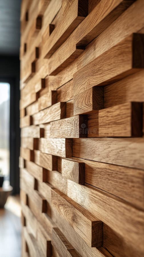 Modern Wooden Wall Design with Textured Wooden Panels Enhances Interior ...