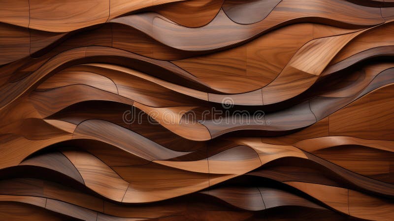Textured Wooden Wall Panel with Flowing Wave Patterns Stock ...