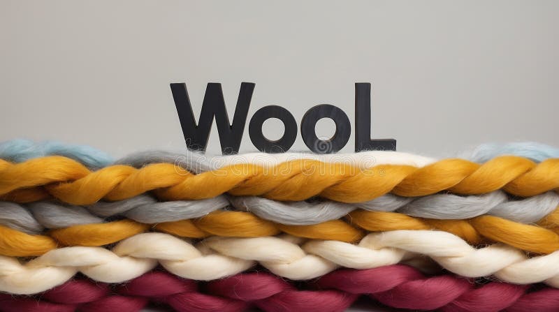 Textured Wool Display Showcasing Different Wool Strands with Typography ...