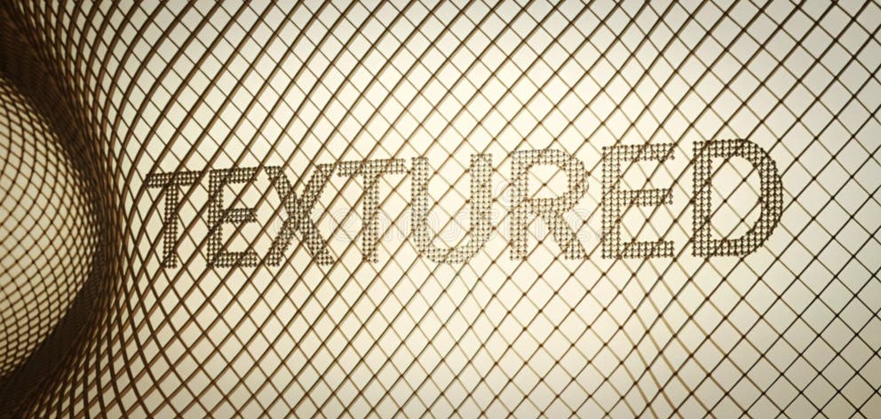 Textured Word Formed by a Grid Pattern on a Curved Surface Stock ...