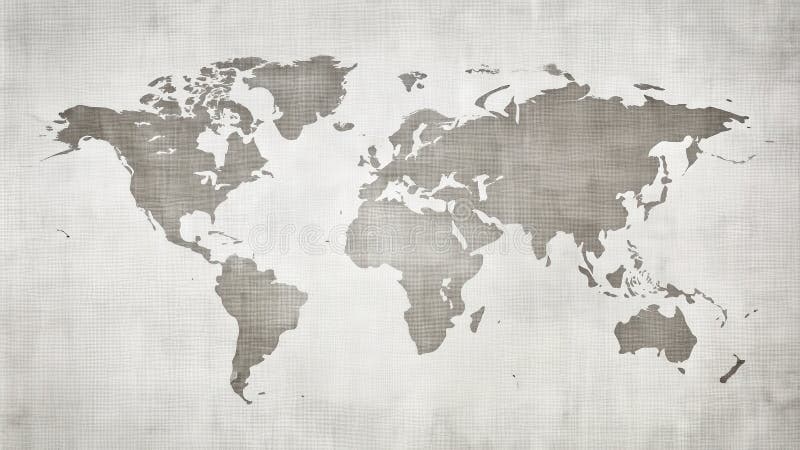 A Textured World Map Design Featuring a Subtle Gray Tone on a Light ...