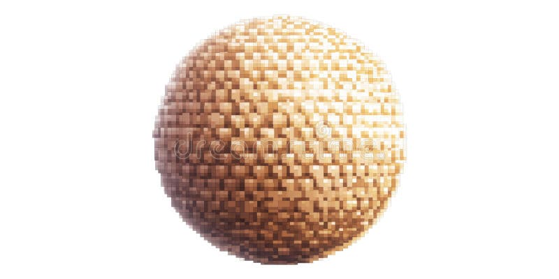 Textured Woven Ball in Pixel Art Isolated on Transparent Background ...