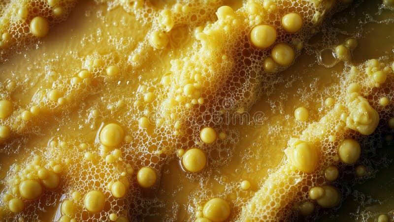 Textured Yellow Bubbles Create Abstract Pattern, Generative Ai Stock ...
