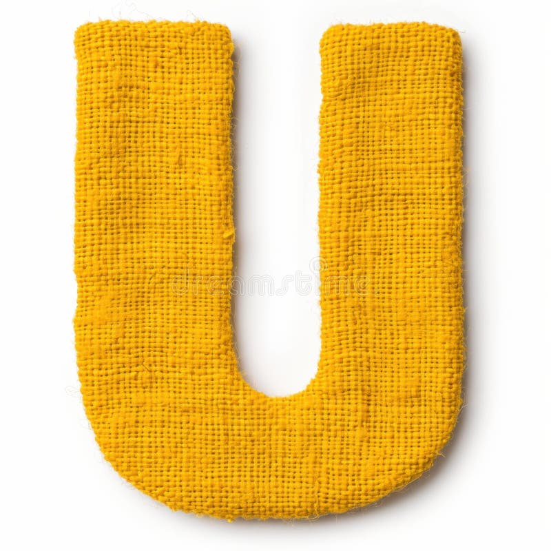 Textured yellow letter u stock illustration. Illustration of geometric ...