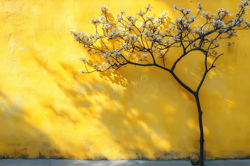 A Textured Yellow Wall with a Subtle Gradient, Providing a Warm and ...