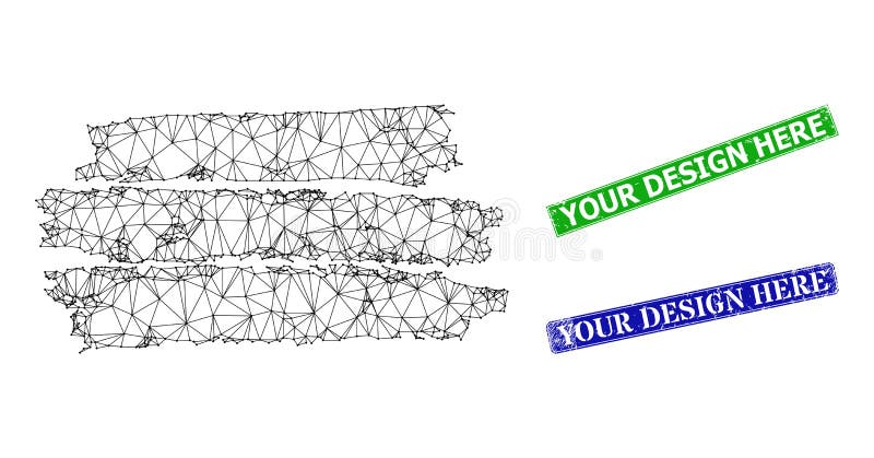 Textured Your Design Here Stamp Seals and Polygonal Mesh Charcoal ...