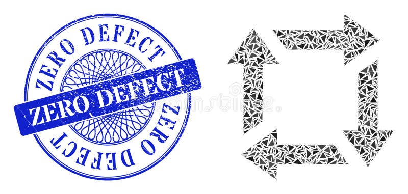 Textured Zero Defect Stamp Seal and Triangle Recycle Mosaic Stock ...