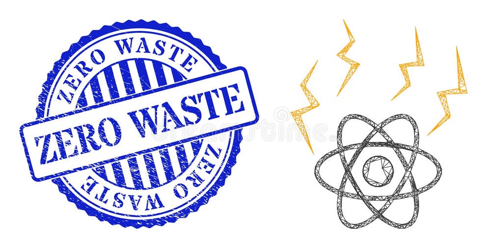 Textured Zero Waste Stamp and Network Atomic Emission Web Mesh Stock ...