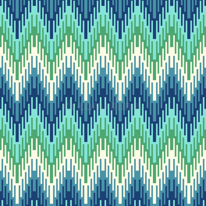 Retro Ikat Chevron Teal Blue Vector Pattern Stock Vector - Illustration ...